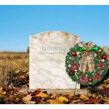 Cristmas Cemetery Flower Wreat Grave Poinsettias Wreat Wit 30 Inc ...