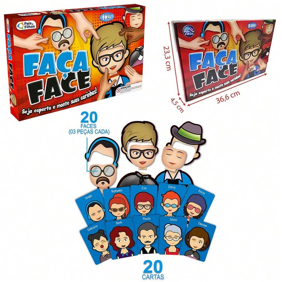 Jogo Faça Face Monte as Caras com 20 Faces + 20 Cartas | SHEIN Brasil