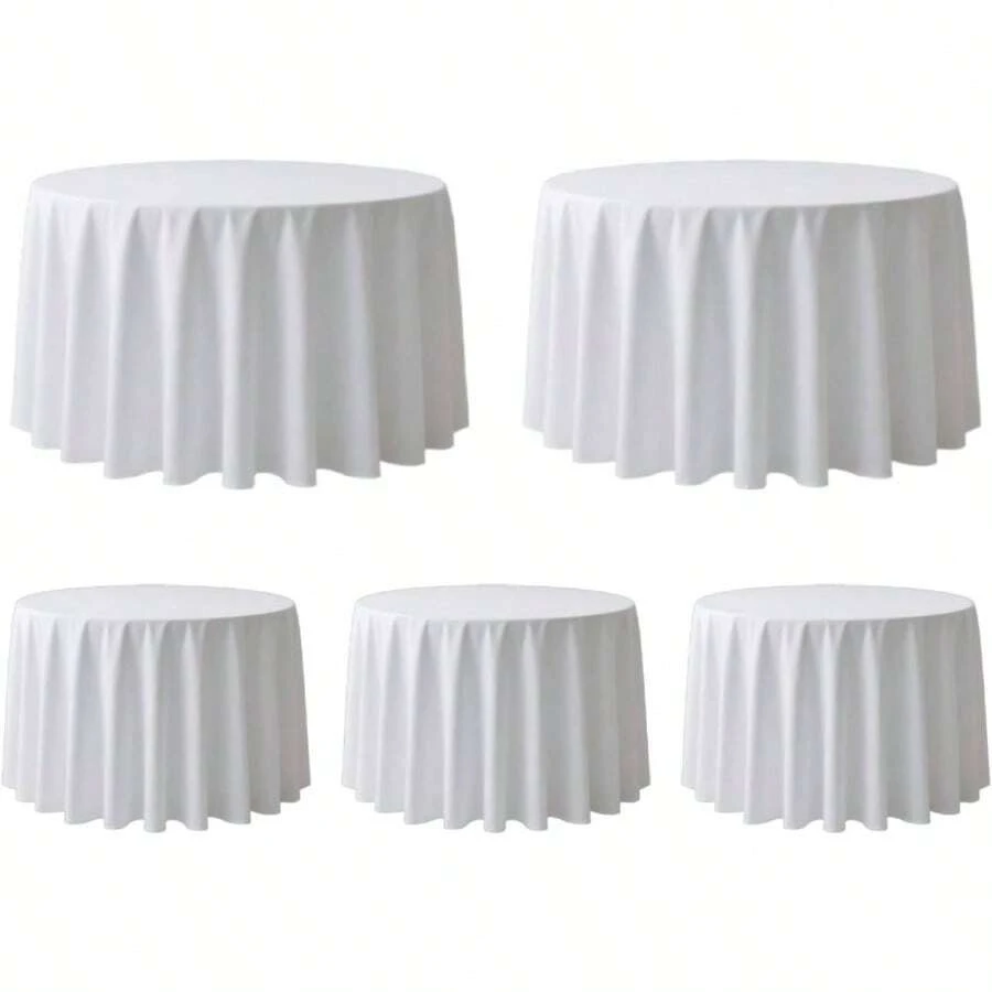 132 Inch Round Tablecloths - 10 Pack White Round Table Cloths ...