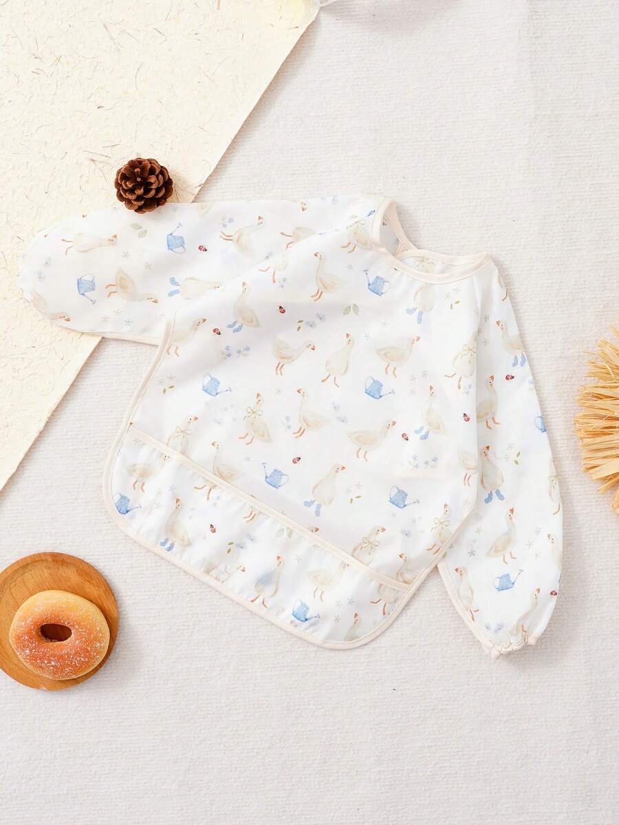 1PC Goose Print Washable Waterproof Baby Bib,Feeding Bibs Apron For ...