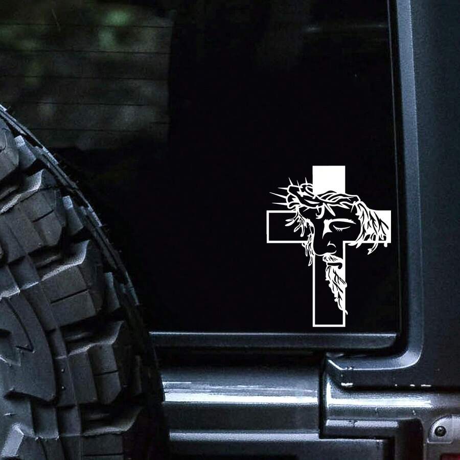 Jesus Cross Decal, Car/Truck/Windshield/Bumper/Laptop/Vinyl/Holographic ...