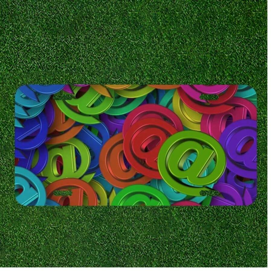 Custom Personalized License Plate Auto Tag With Colorful @ @ @ Design ...