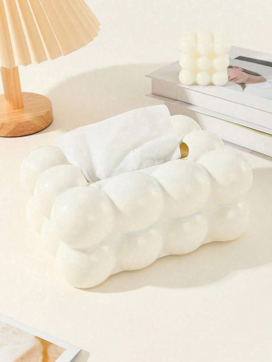 1 Cute Cotton Candy Shaped Plastic Tissue Box, Black And White Cloud ...