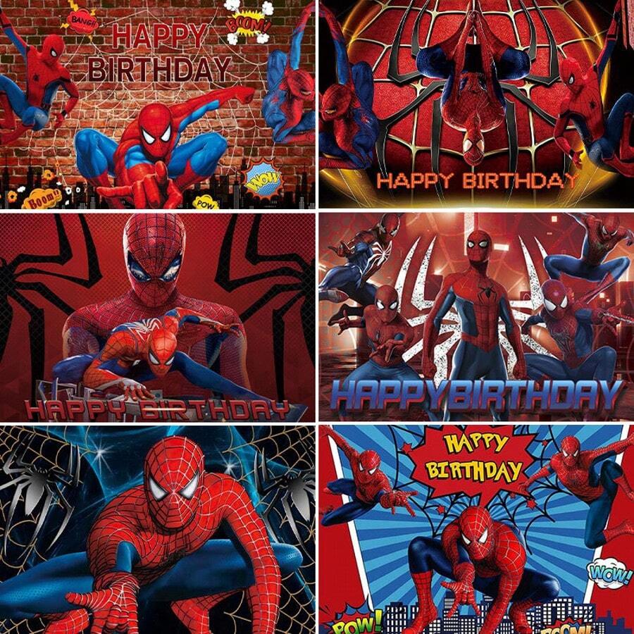 Marvel Spider-Man Backdrop For Birthday Party Decorations, Spider-Man ...