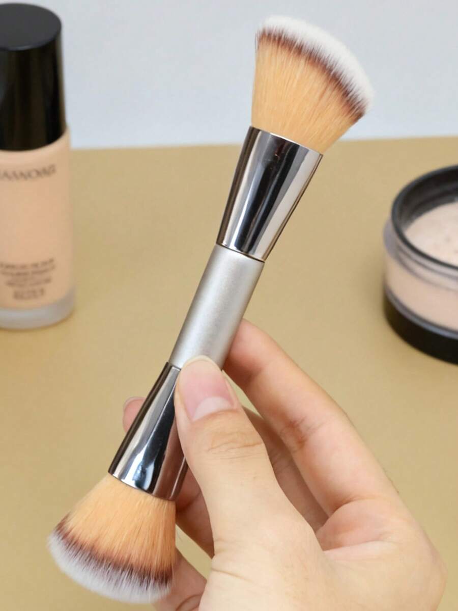 Pennello da trucco YISE a doppia estremità color oro champagne ...