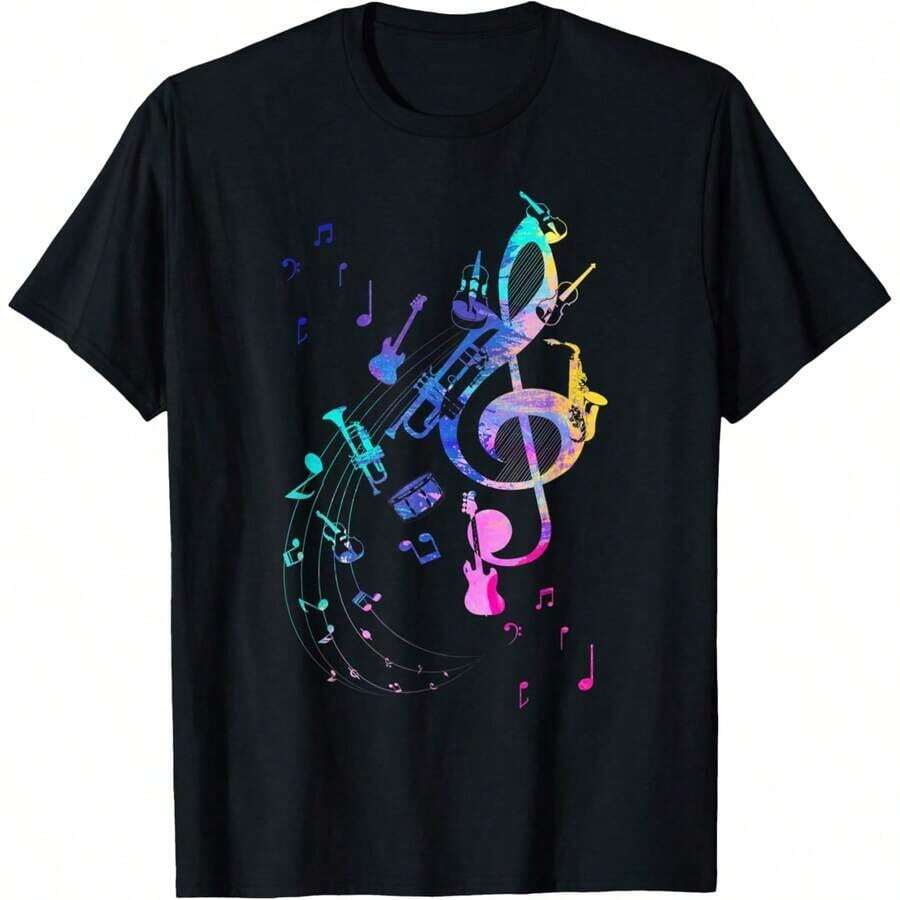 Classical Music Musical Composer Retro Treble Clef T-Shirt | SHEIN USA