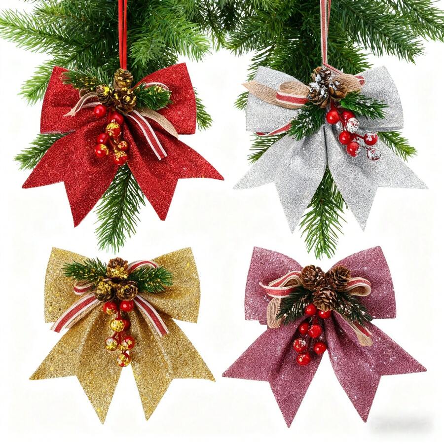 Christmas Bow Decor, Window Display Bow Ornament, Christmas Tree ...