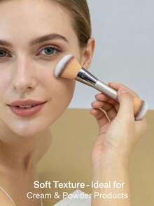 Pennello da trucco YISE a doppia estremità color oro champagne ...