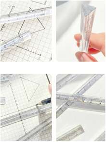 1pc 20cm And 15cm Transparent Plastic Triangular Ruler, Student ...