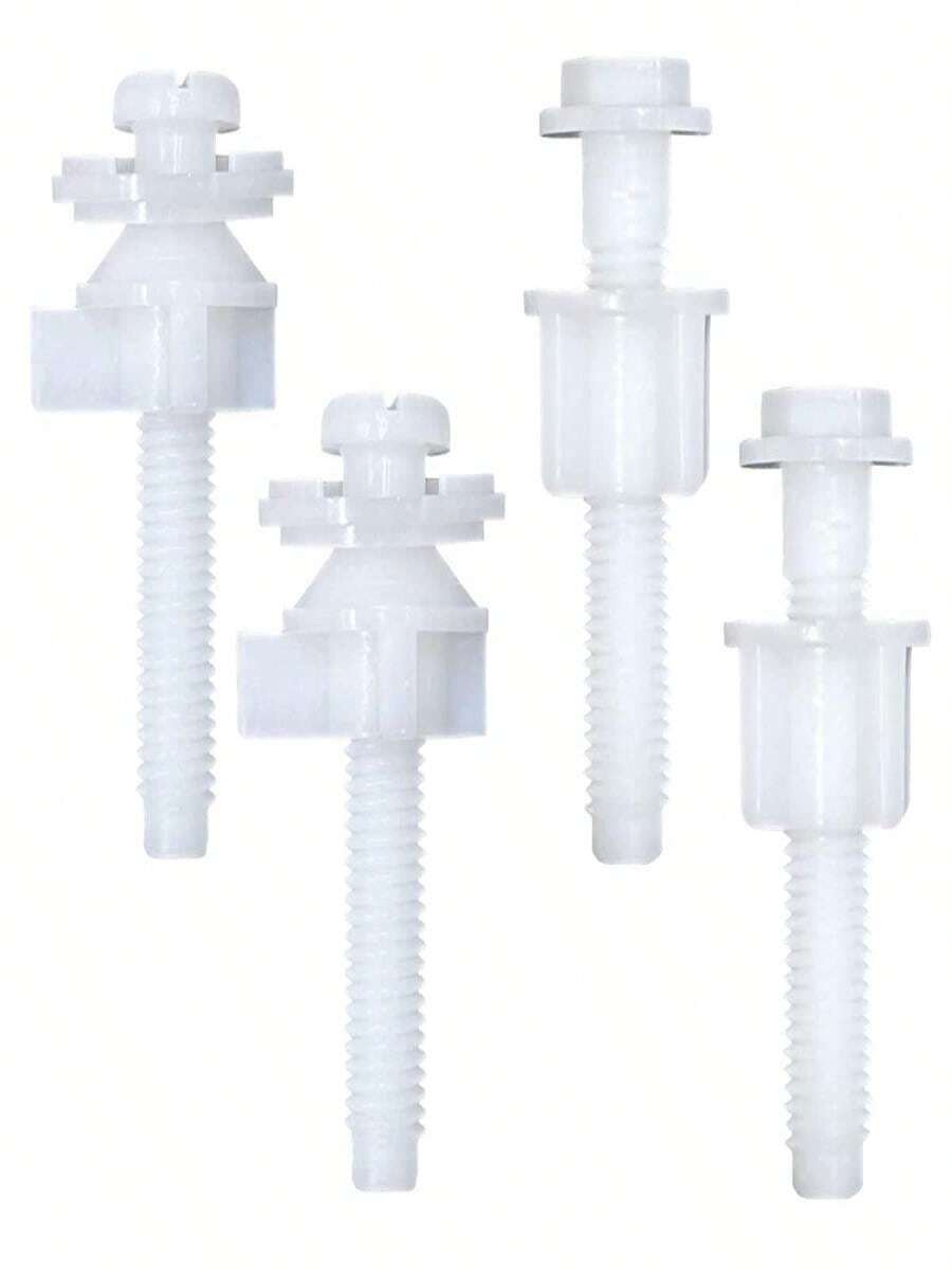 Toilet Seat Screws Bolts Replacement Kit, White Plastic Toilet Seat ...
