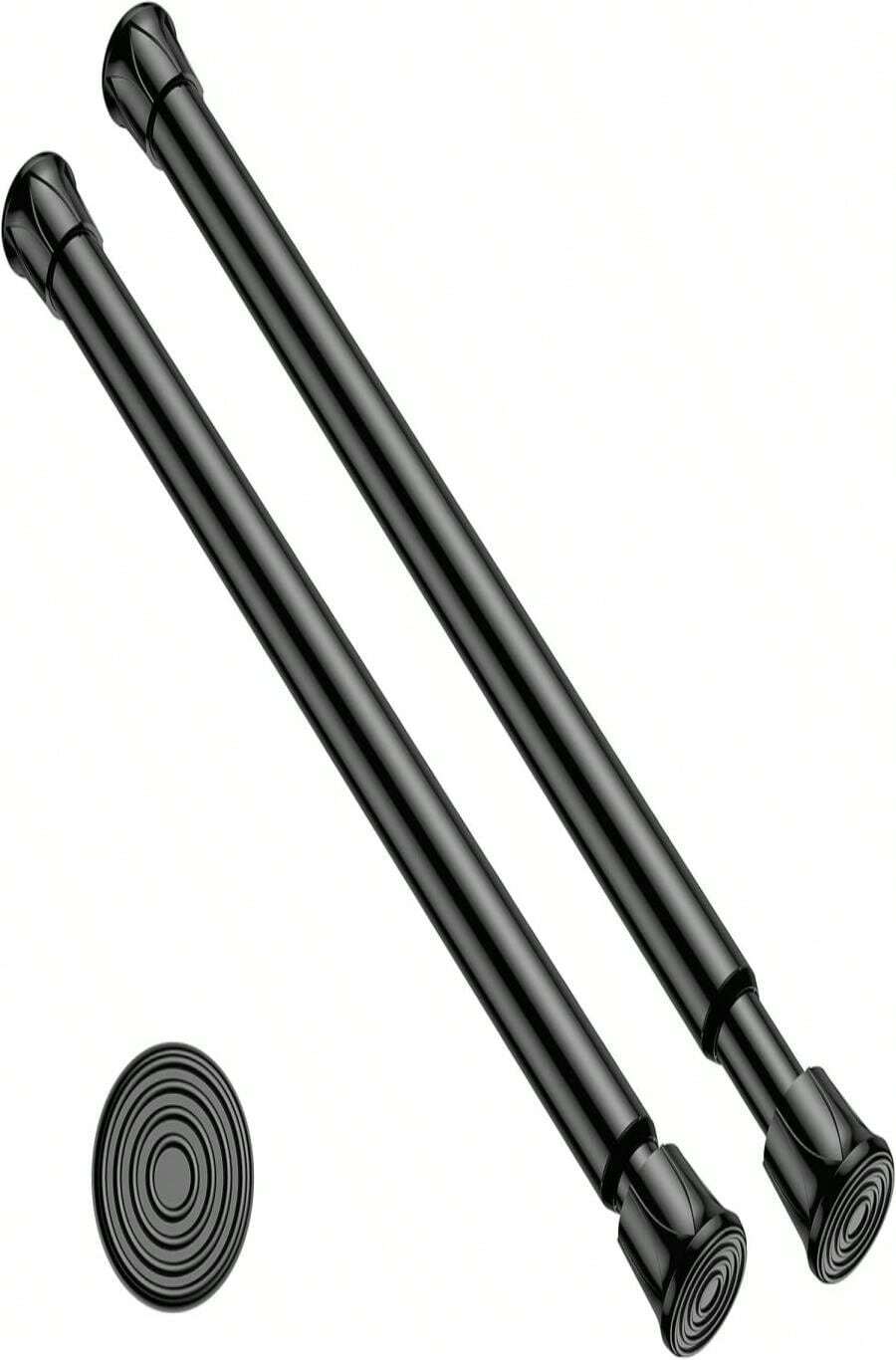 MEXAU 1Pack Spring Tension Curtain Rod 26-39 Inch Black Adjustable ...