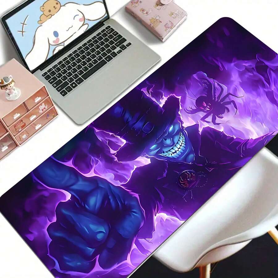 1pc Silica Gel Gaming Mouse Pad With Flame Demon Clown And Metal Spider ...
