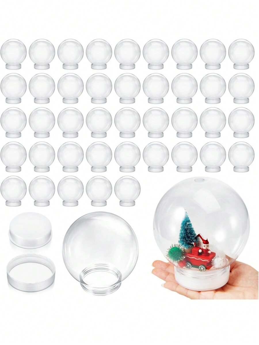 1pc/4pcs DIY Snow Globes, Transparent Balls With Screw Caps, Empty ...