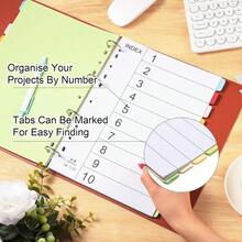 A4 File Divider 10 Part Folder Dividers Coloured Multi Hole Punched ...