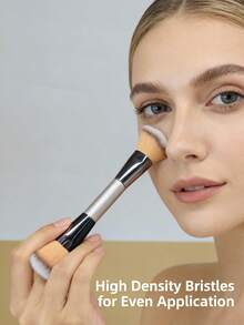 Pennello da trucco YISE a doppia estremità color oro champagne ...