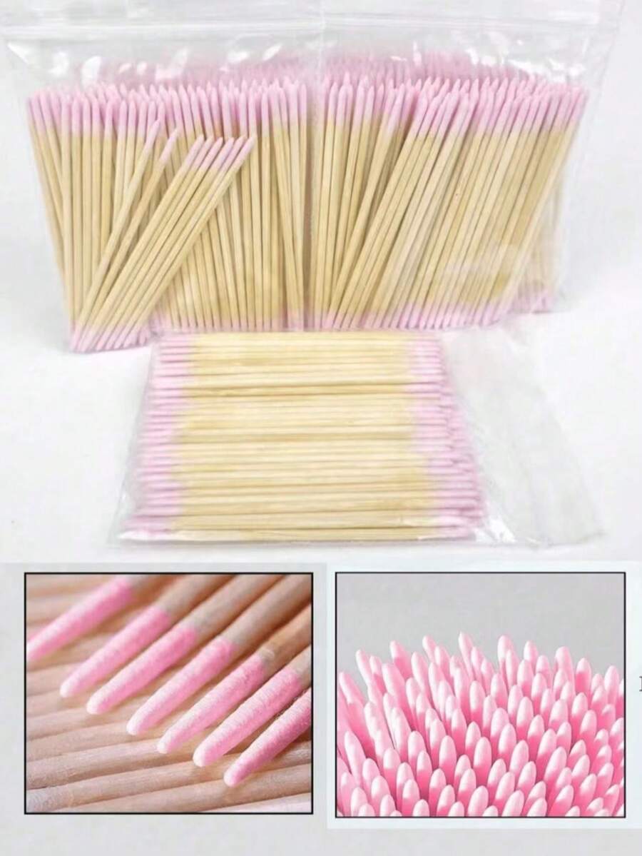 About 100Pcs/Pack Double Headed Nail Polish Wiping Wooden Stick ,Small ...