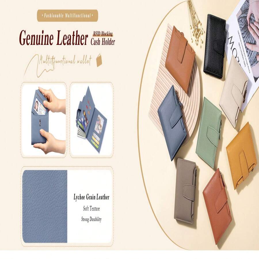 Small Wallet For Women RFID Blocking Bifold Leather Wallet Compact Card ...