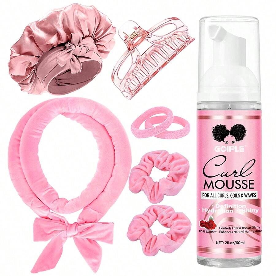 GOIPLE 8pcs Heatless Hair Curler Set For Women | Includes Satin Sleep ...