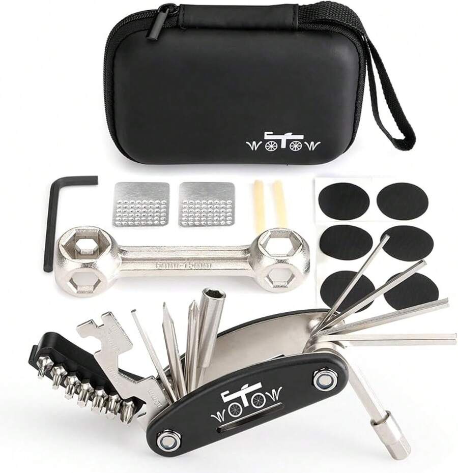 WOTOW Bicycle Tool Kit, 16/21 In 1 Multi-Tool Bike Tool Set, Includes Tire Lever, Allen Wrenches ...