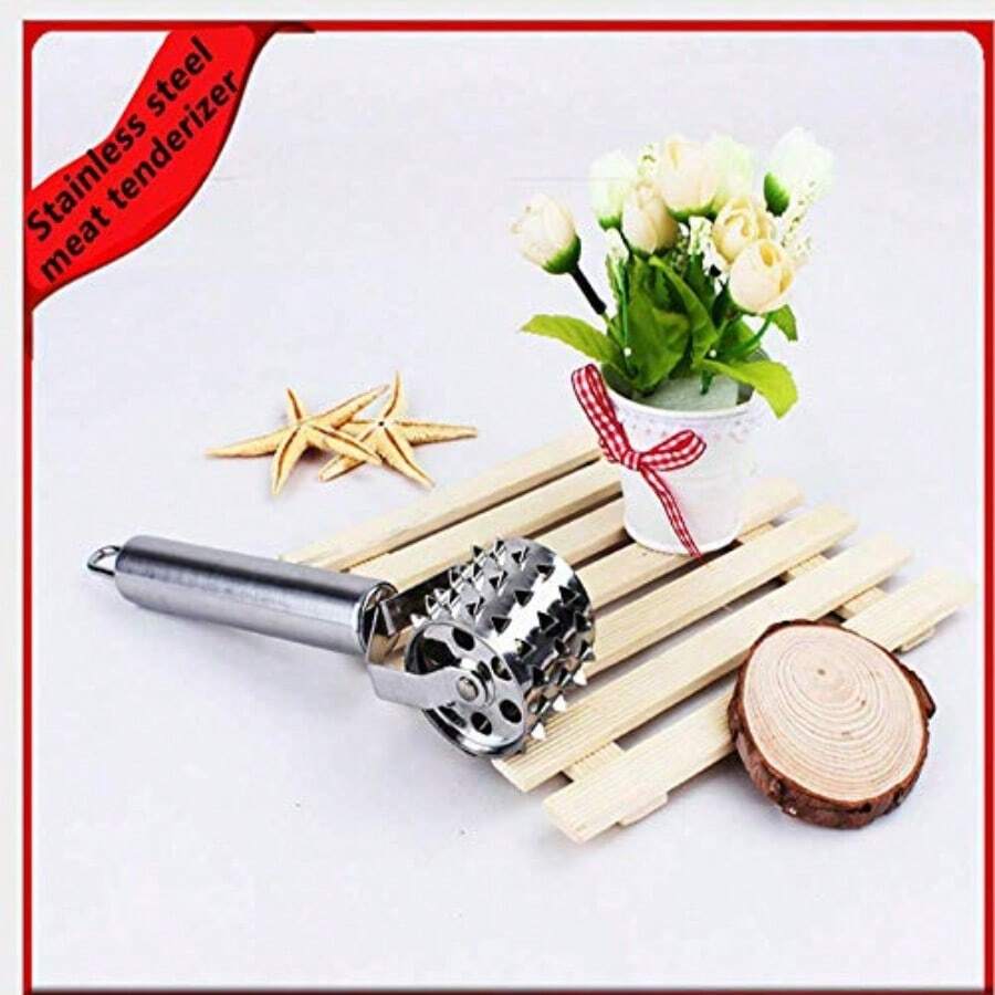 Edelstahl Fleischklopfer, Fleischroller, Pizzaroller, Fleischnadel ...