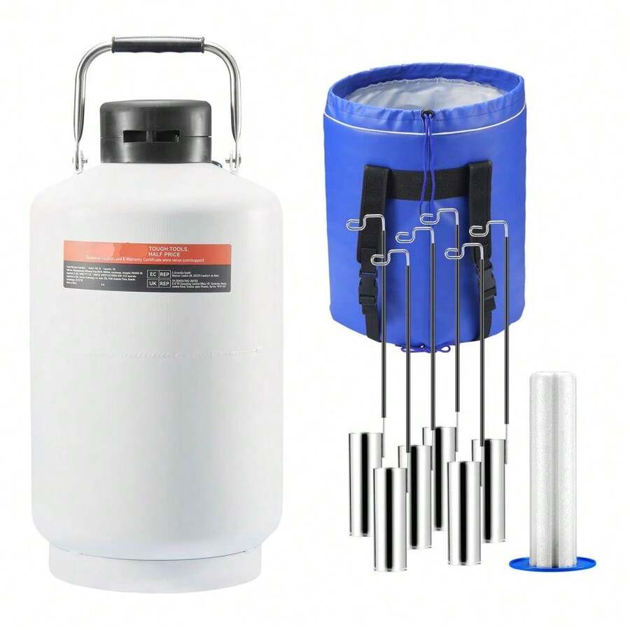 10L Aluminum Alloy Liquid Nitrogen Dewar Tank With 6 Canisters - LN2 ...