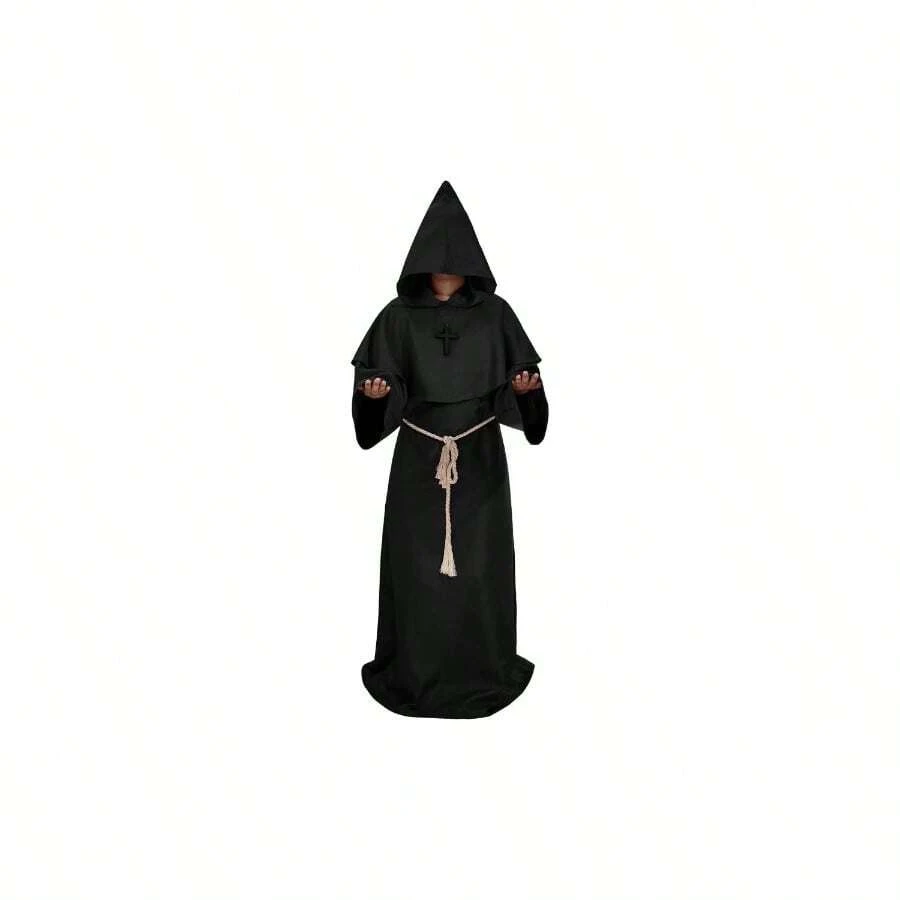 Medieval Hooded Monk Robe Costume Friar Priest Robe Renaissance Costume ...
