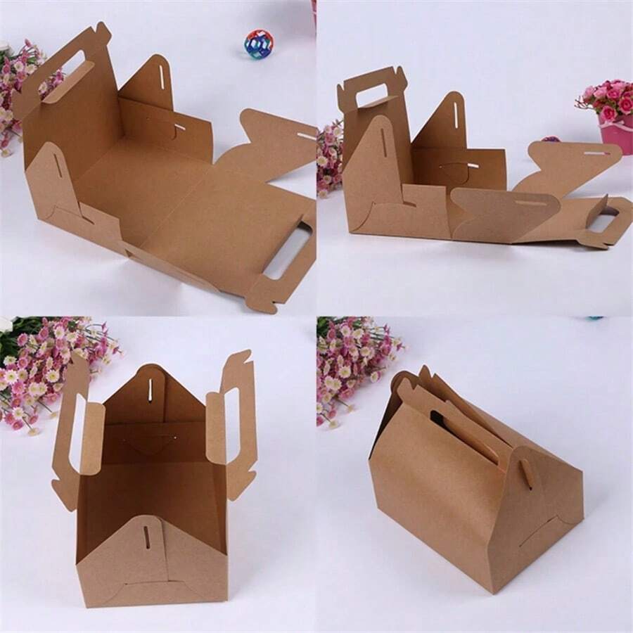 50pcs Of Leather Paper Packaging Boxes - Cookies, Muffins, Cakes ...