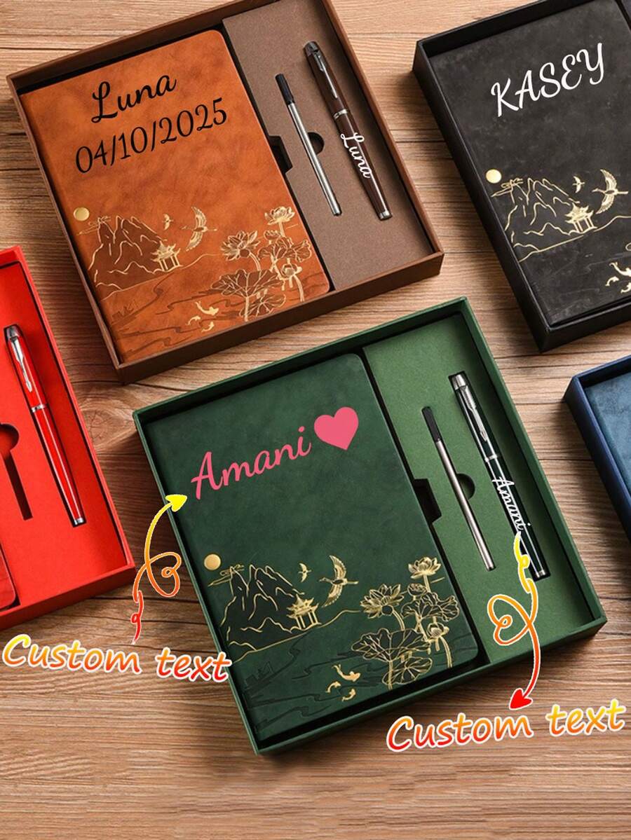 Customized Text/Logo A5 Notebook Gift Set, Includes Notebook + Pen ...