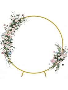 Metal Round Backdrop Stand, Gold Circle Arch, Easy Assembly Round ...
