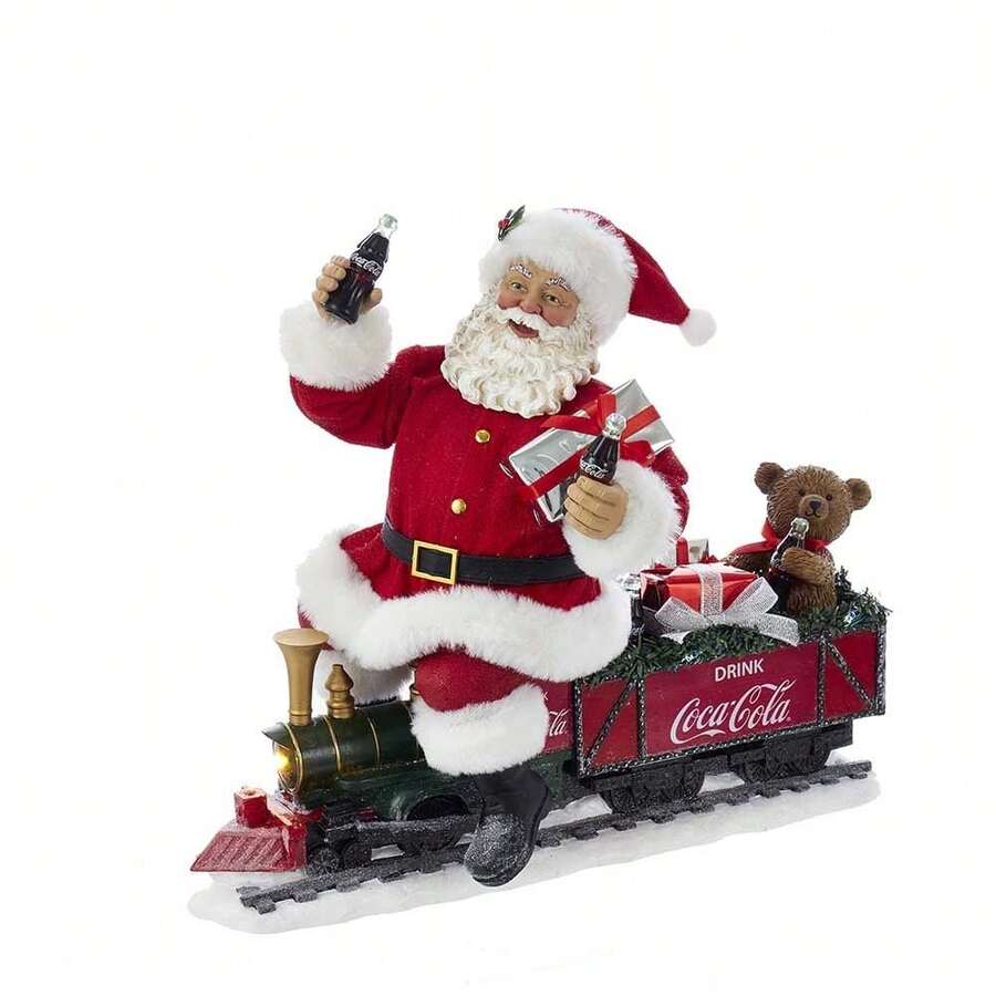 Kurt Adler 13.25 Inch Battery-Operated Santa Train With LED Garland ...