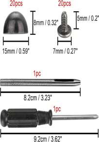 YORANYO 20 Sets 15X8MM Dome Spikes And Studs 19_32" Handbag Feet Silver ...