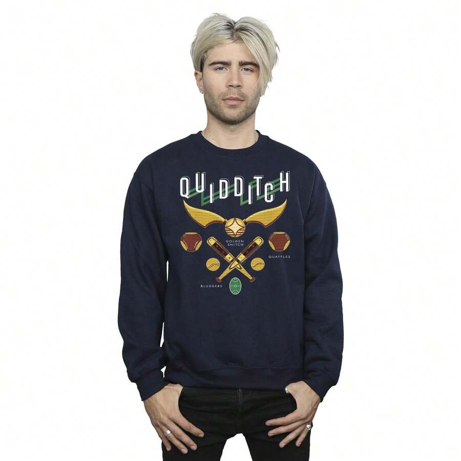 Harry Potter Felpa da uomo con Bludgers e Quaffles di Quidditch (Blu ...