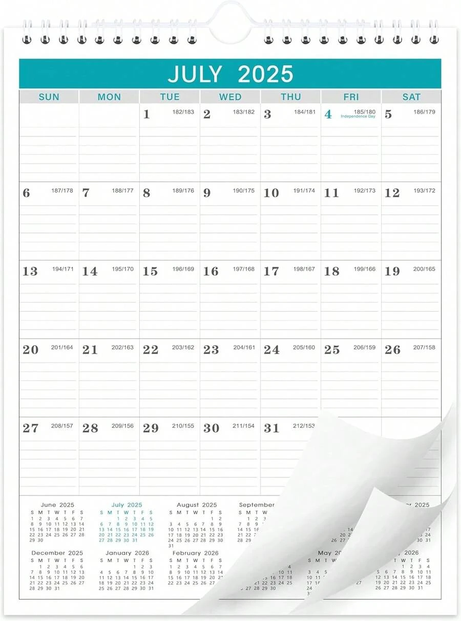 Calendar 2025-2026, 18 Months Wall Calendar From July 2025 To December ...