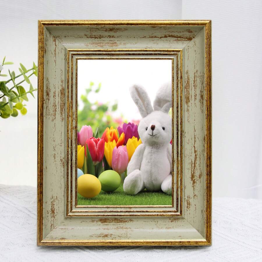 1pc/4pcs Vintage Style Distressed Blue Photo Frames, Display 4x6", 5x7 ...