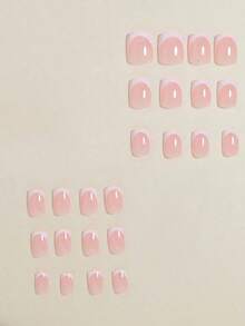 Upgrade Your Look With 24pcs Short Square White French Style French Tip ...