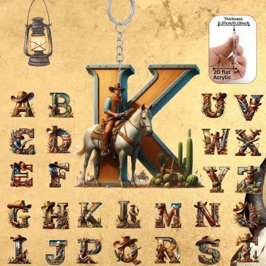 2D Flat Acrylic 26 English Alphabet Decorative Pendant, With Hanging ...
