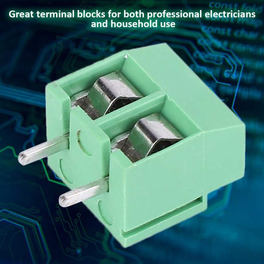 50pcs 2-Pin 5mm Pitch PCB Mount Screw Terminal Block Wiring Connector ...