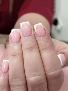 Upgrade Your Look With 24pcs Short Square White French Style French Tip ...