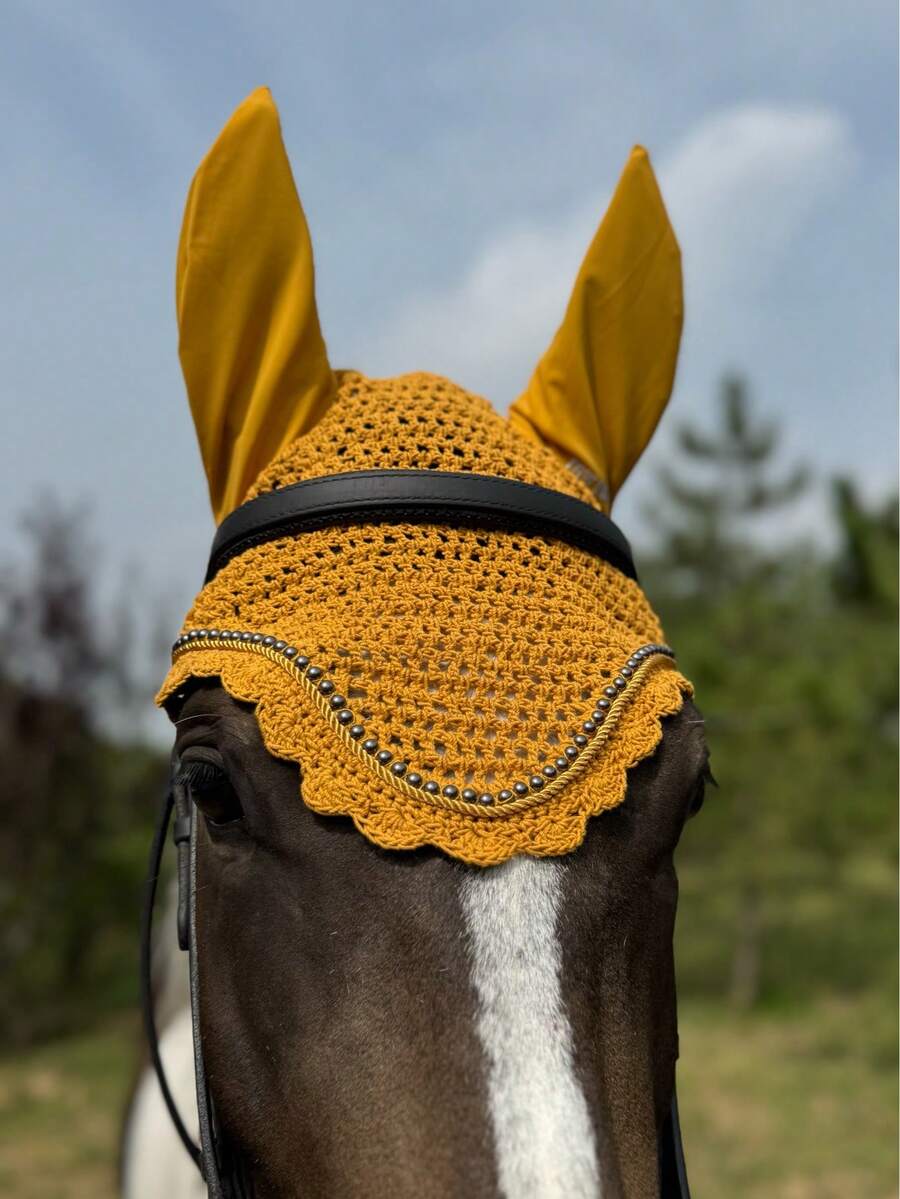 Innovative And Breathable Soft Horse Ear Bonnet, Elegant "String Pearl ...