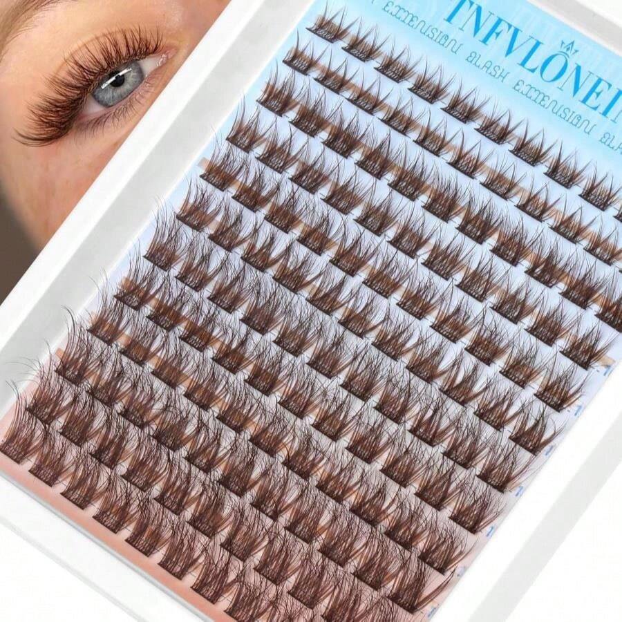 Brown Lash Clusters Natural Eyelash Clusters Fluff Individual Lashes ...