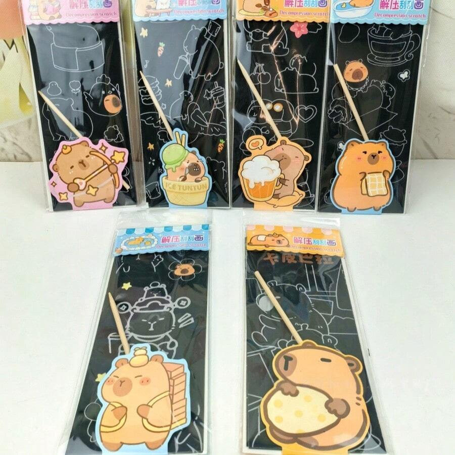 4pcs/Set Cartoon Scratch Art, Vibrant Colors Reveal Hidden Designs ...