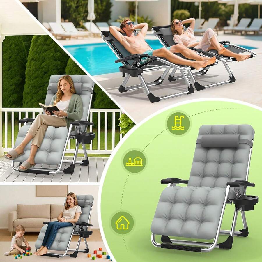 Suteck Zero Chair, Reclining Camping Lounge Chair/Removable Cushion ...