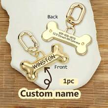 1pc Customized 3D Carved Bone Pet ID Tag, Personalized Dog Tag, Dog ...