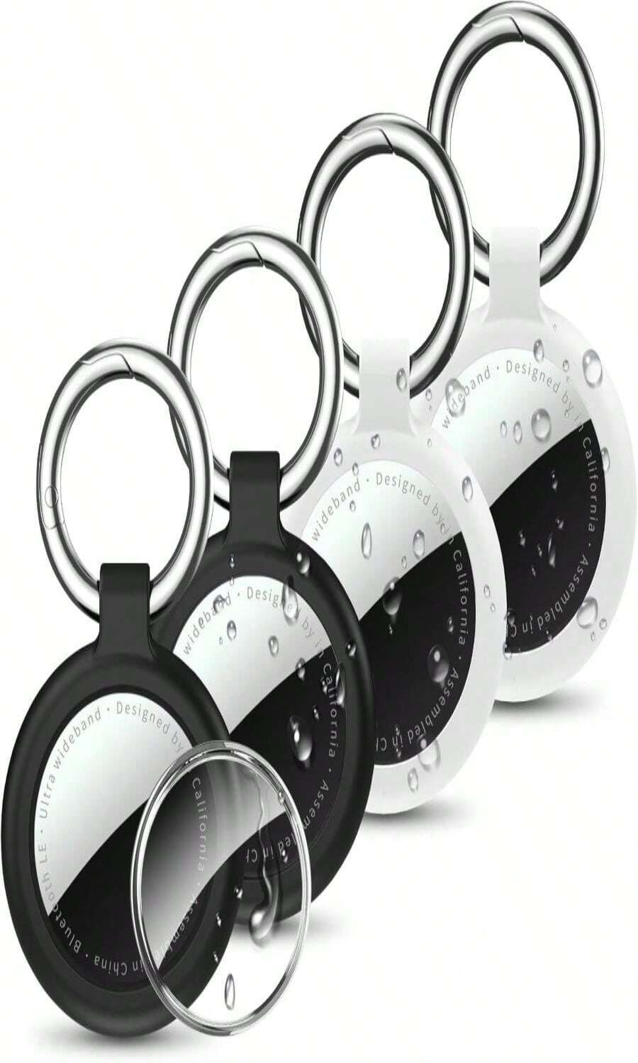 4 Pack Air Tracker Tag Holder Compatible With AirTag With Keychain ...