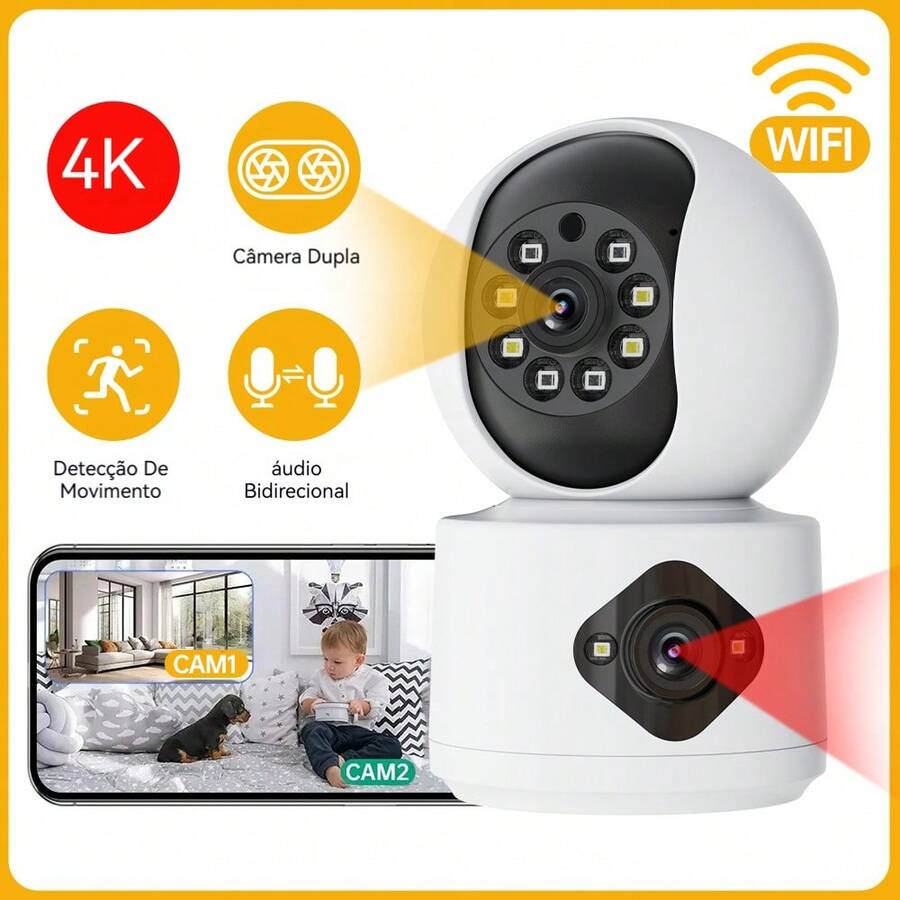 2.4Ghz 4MP HD Wi-Fi IP Camera 360° Night Vision Two-Way Audio Motion ...