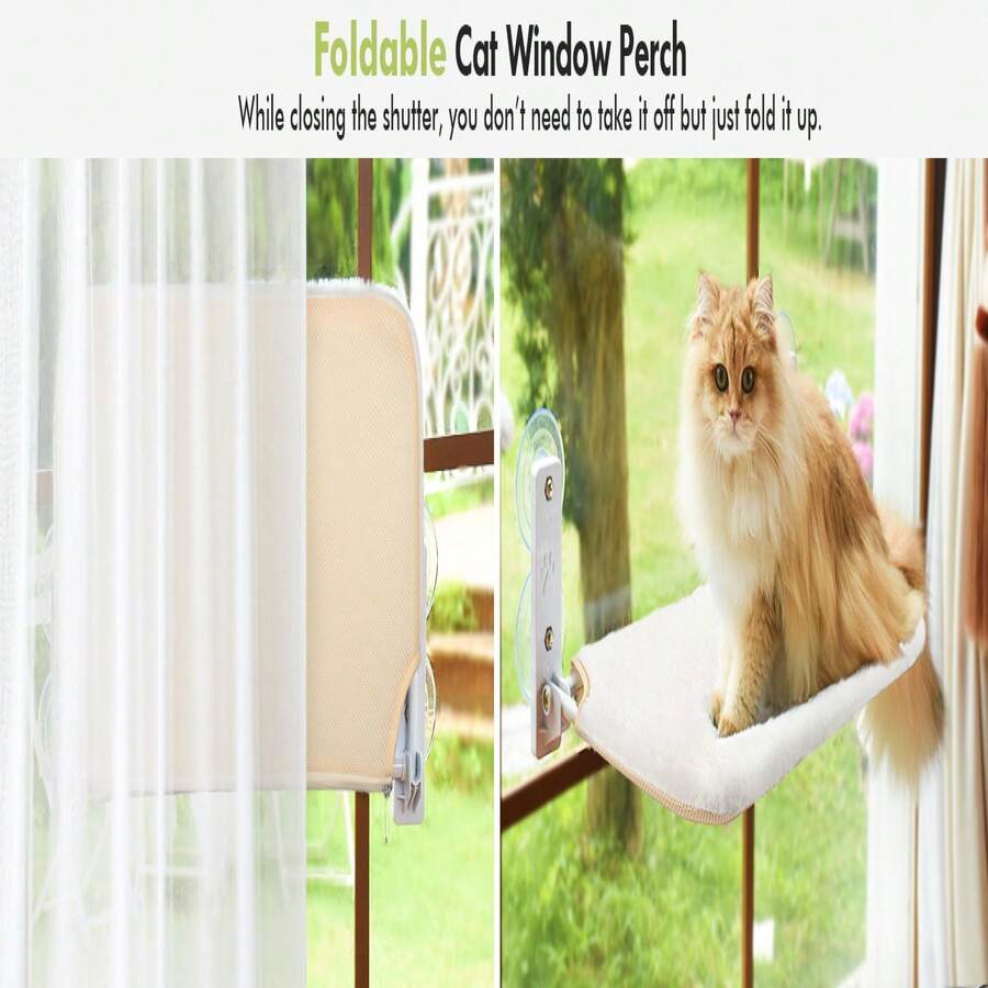 Cordless Window Perch, Hammock For Wall With 4 Suction Cups, Solid ...