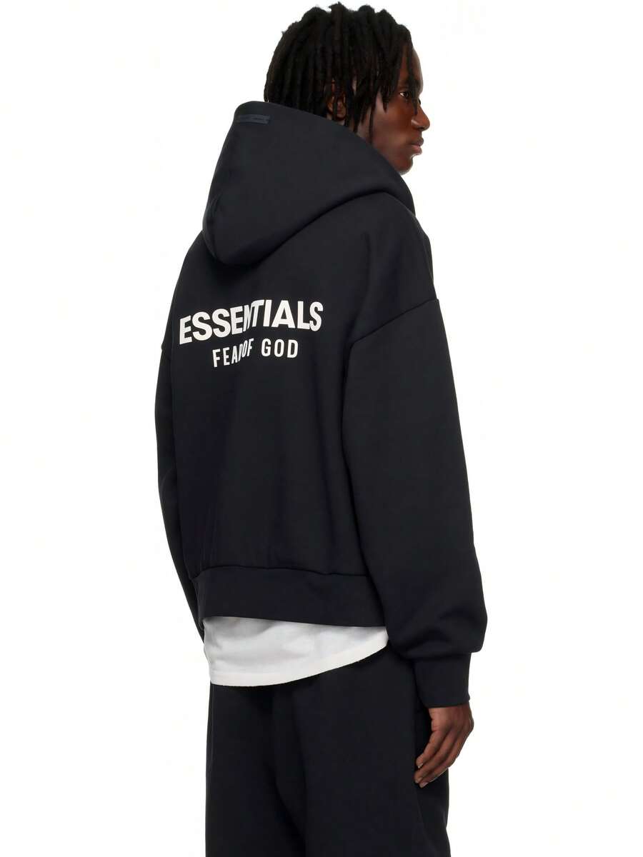 Essentials Fleece Hoodie II 'Black' | SHEIN USA
