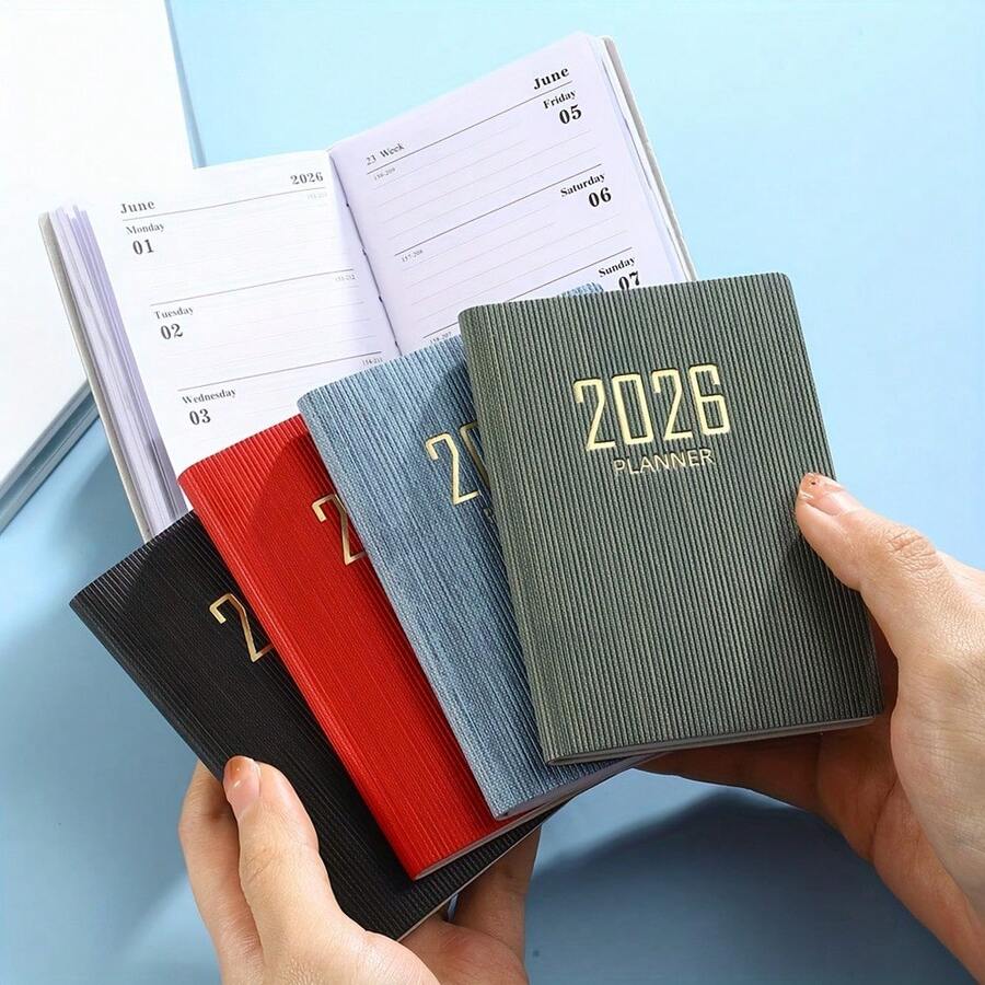 2026 A7 Size English Planner, 64 Pages 128 Sheets Ultra-Thin Weekly ...