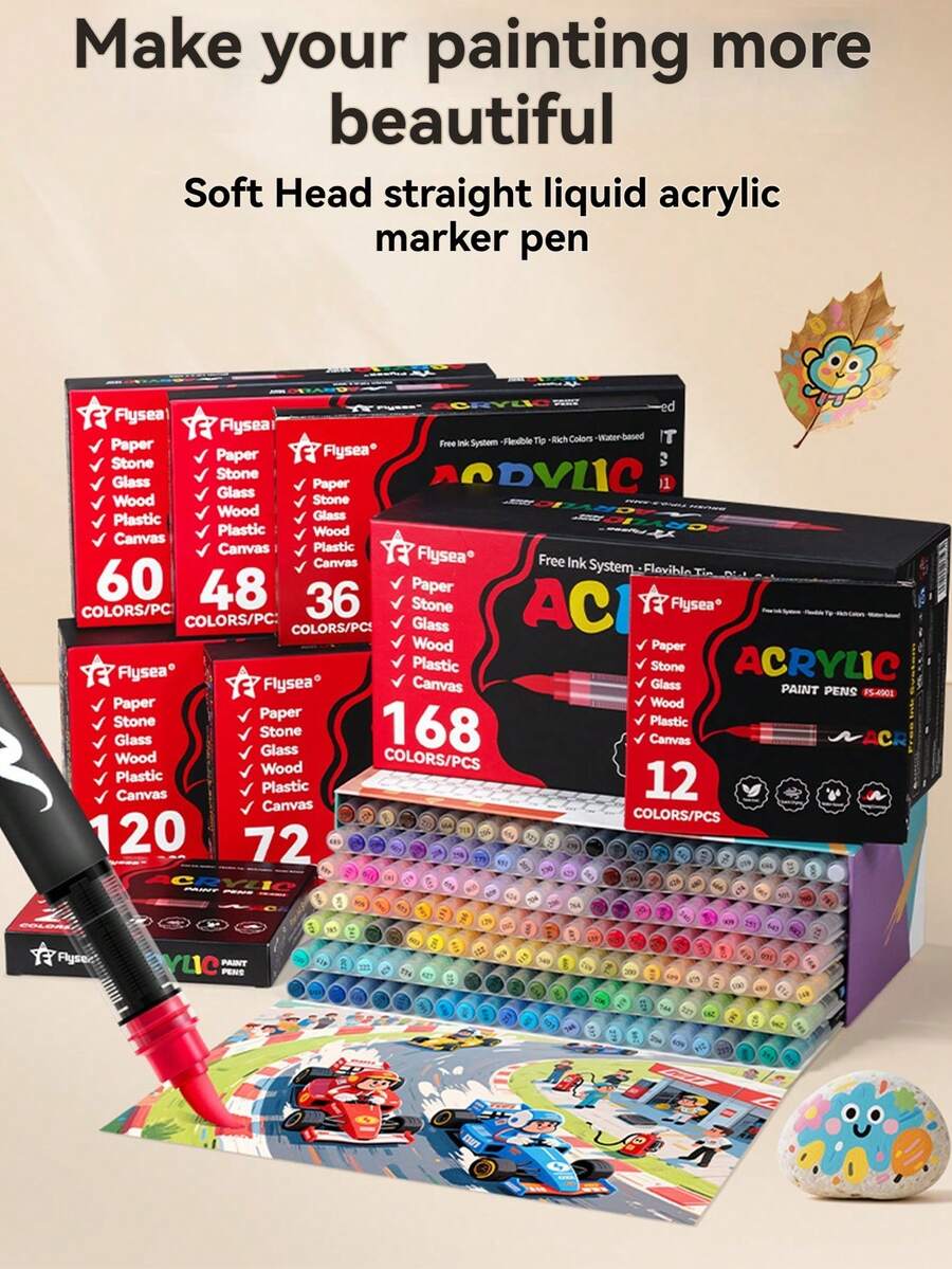 8-240 Colors Acrylic Paint Markers, Self-Flowing Automatic Ink Control ...