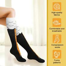 Chicken Leg Feet Socks Novelty Crazy Knee High Compression Sock Women ...